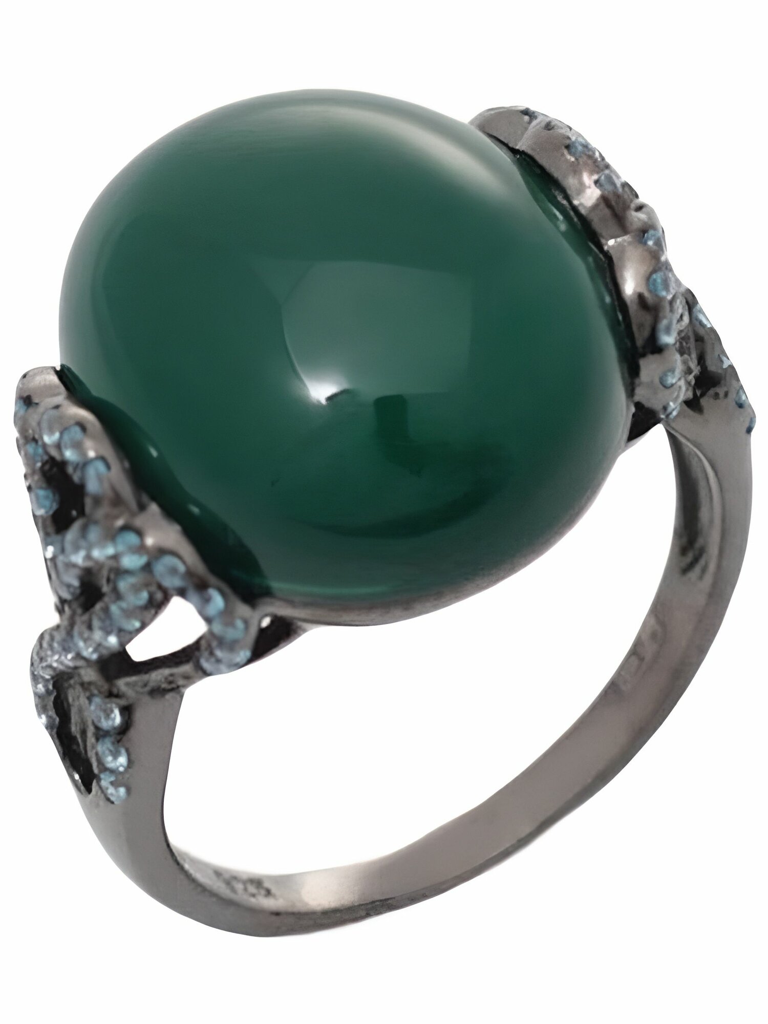 Кольцо тонкое, серебро, 925 проба, родирование, фианит