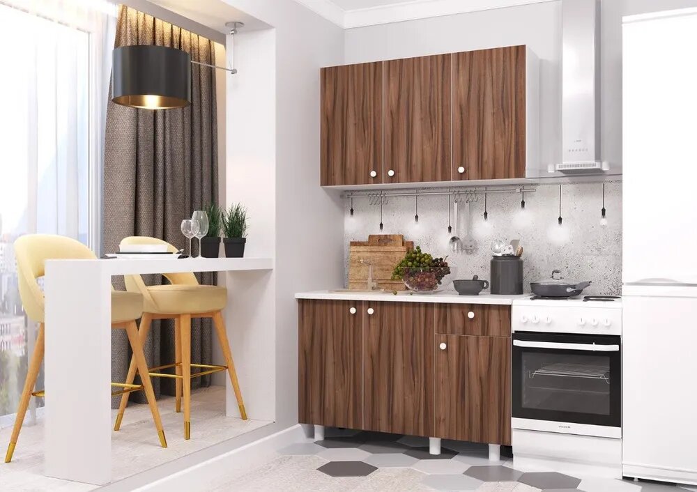 Кухня POINT 120 Тьеполо, столешница в комплекте, ЛДСП / ЛДСП.