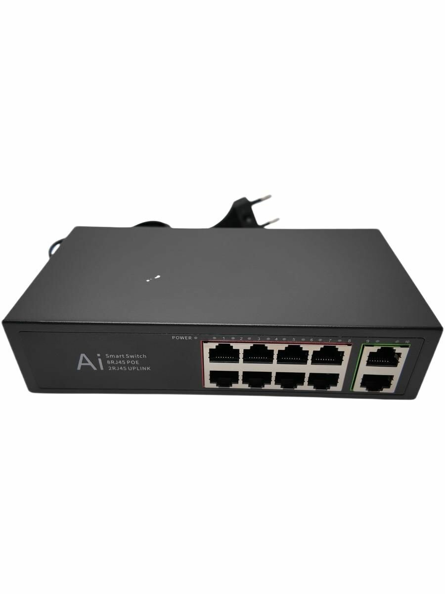 Мини-коммутатор POE 1010B-J на 8 портов (8+2) - 8*10/100 Мбит/с