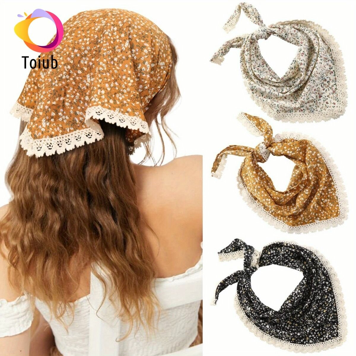 Повязка на голову с цветочным принтом из 3шт, аксессуары для волос с повязкой на голову