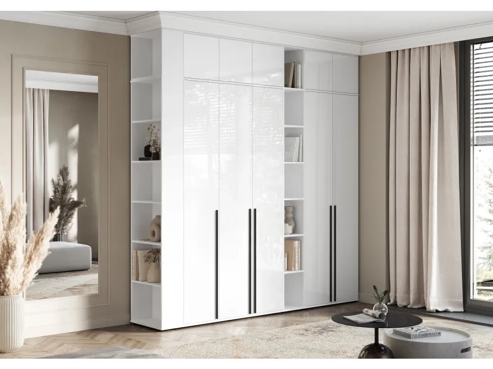 Композиция Шкафов с антресолями + Терминал, Белый глянец/Белый