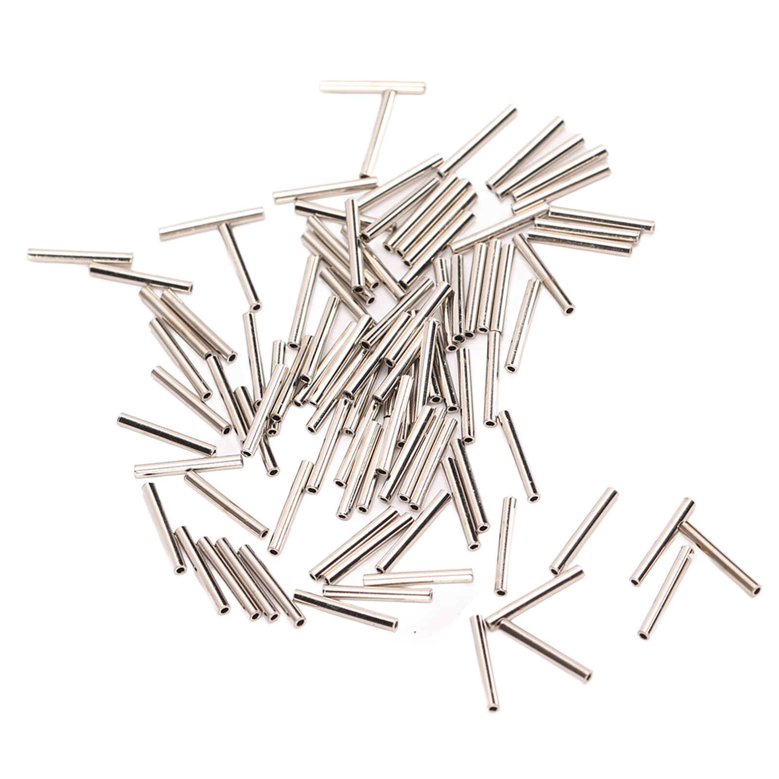 Комплект из 100 обжимных гильз из нержавеющей стали, одноствольные коррозионно-стойкие соединители для рыболовных проводов 1,2 мм, прочные наконечники