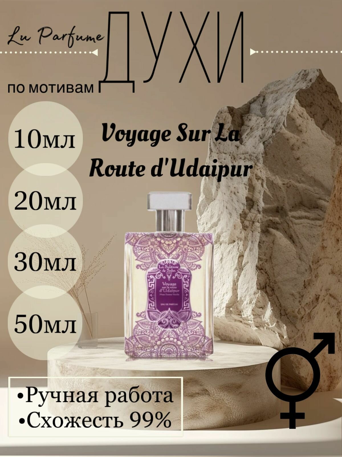 Духи ручной работы по мотивам 'Voyage Sur La Route d'Udaipur', для мужчин и женщин Lu Parfume