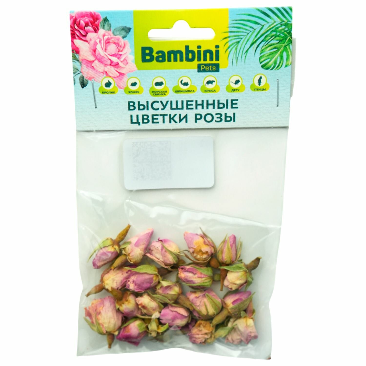Лакомство Bambini Pets высушенные цветы розы для грызунов и кроликов, 10 гр