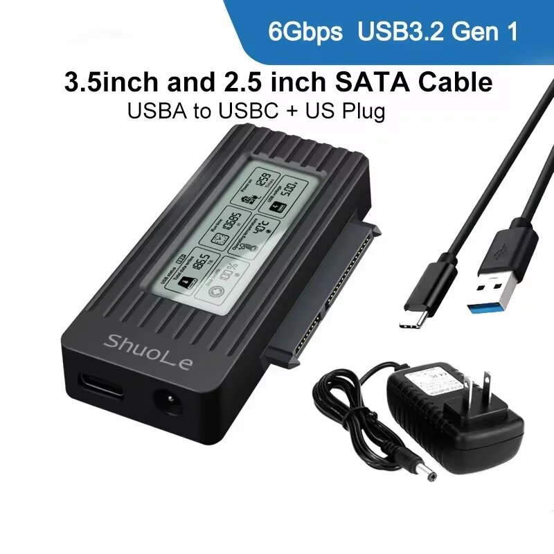 Конвертер USB 3.2/3.0 в SATA kebidu 2.5 дюйма, LED 3.5 2.5 US