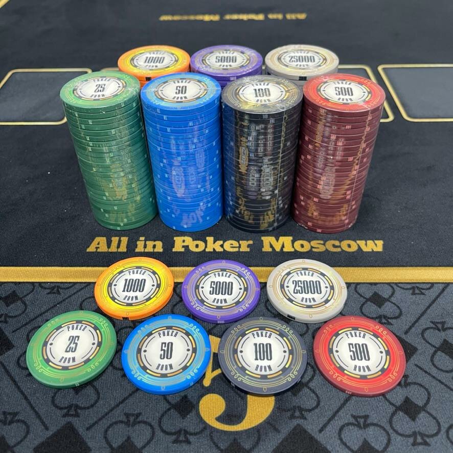 Керамические фишки профессиональные - номинал 100 - 25 штук