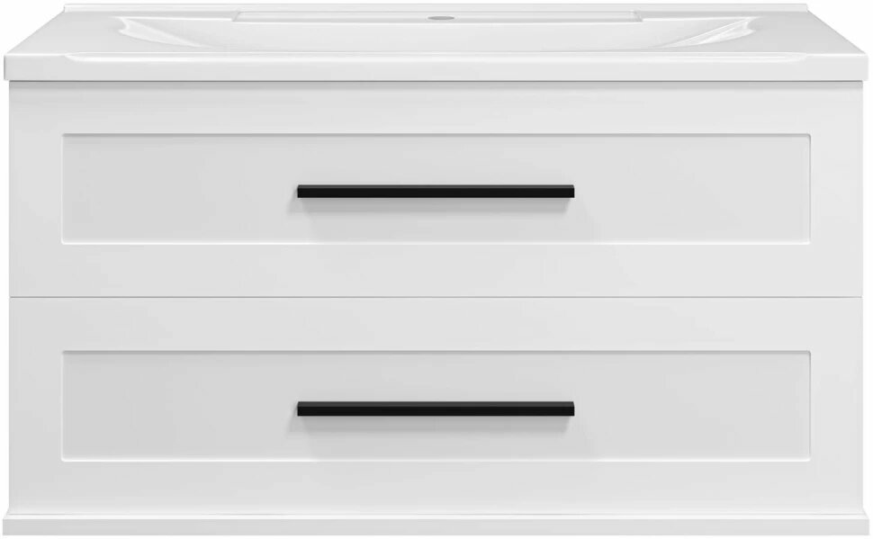 Тумба под раковину Misty Модерн П-Мод09100-011Пр 99 см, подвесная, белый матовый