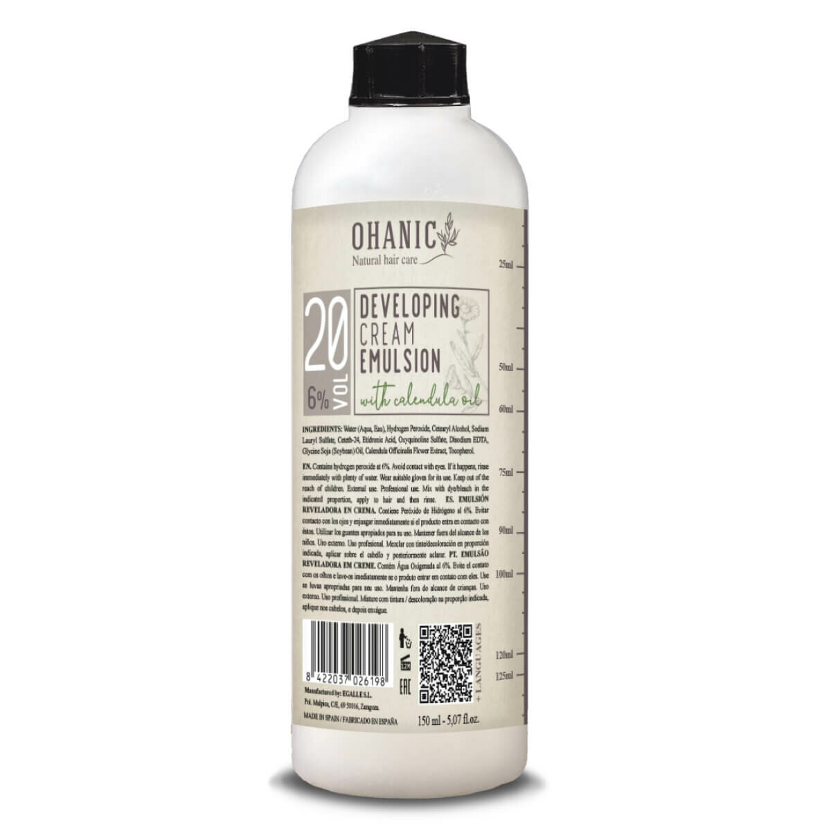 Оксид для краски 6% Ohanic Cream Developer Emulsion (20 vol), 150 мл