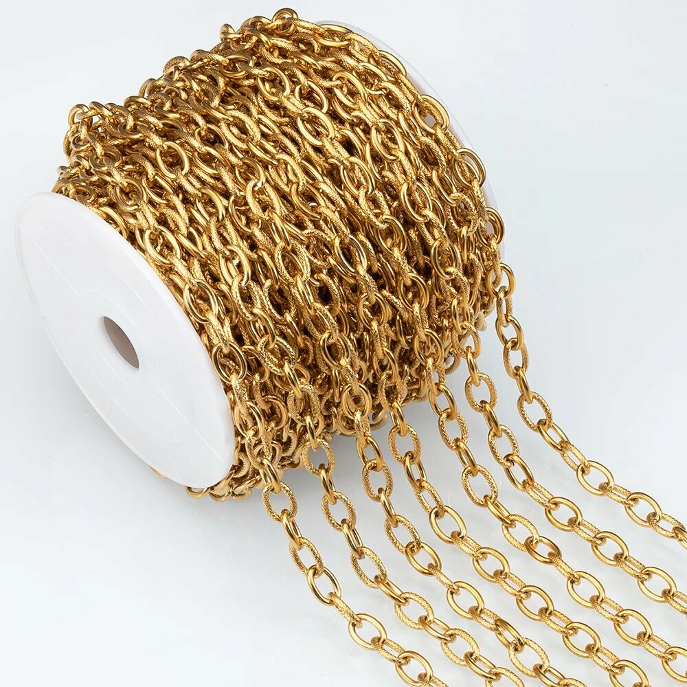 MINGXUAN Матовые квадратные цепочки из нержавеющей стали 1 м GD-8.5x13.5mm