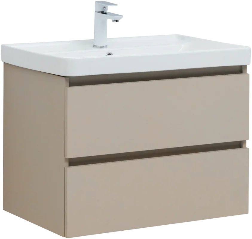 Тумба с раковиной Aquanet Вега 2.0 70, подвесная, бежевая матовая