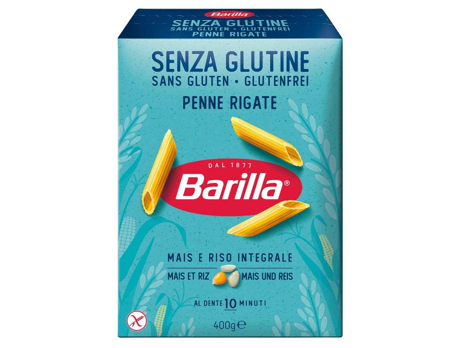 Макароны перья Barilla Penne Rigate №73 рифленые без глютена, 400г