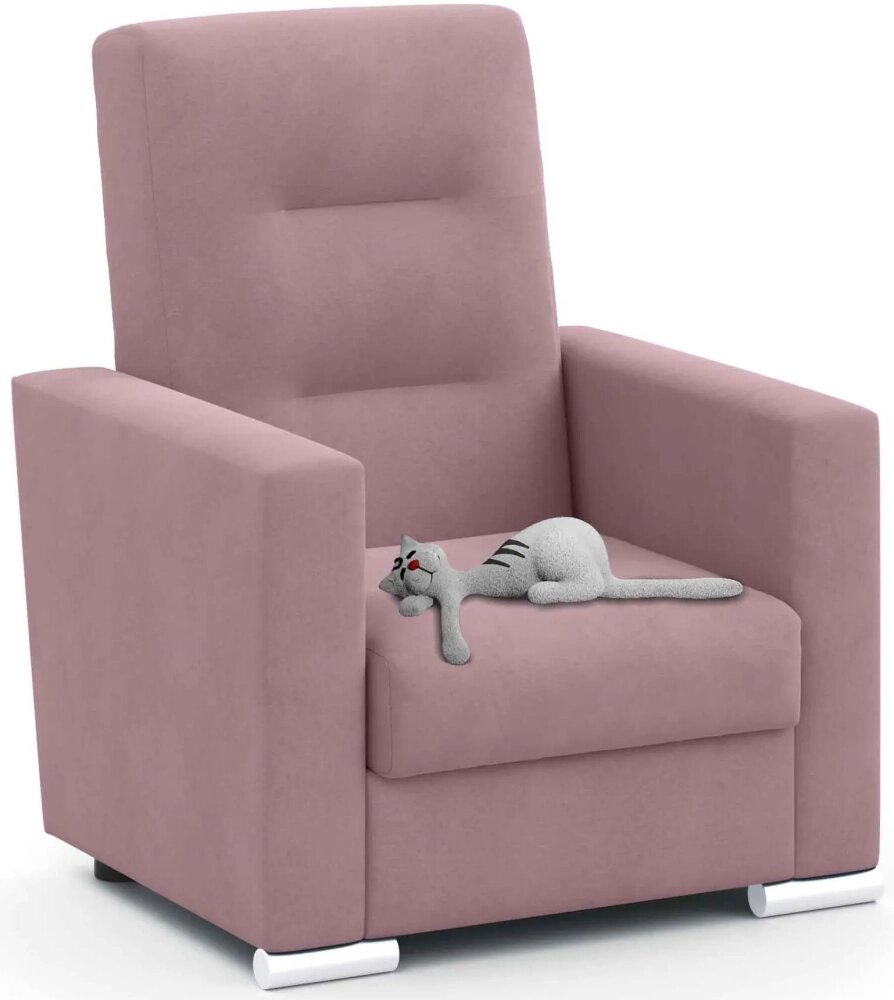 Кресло для отдыха Комфорт DIVANO с высокой спинкой, велюр, розовый дизайн 4