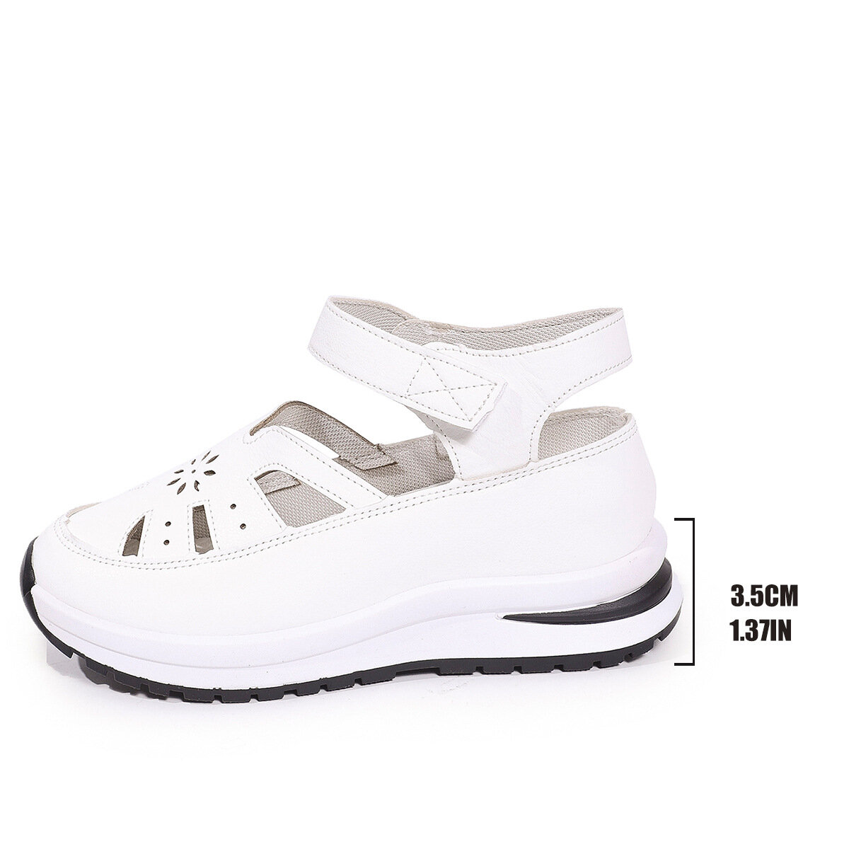 MOOCIE Большие размеры спортивной обуви, женские сандалии, популярные женские туфли на танкетке, новые европейские и американские римские полые туфли на липучке с толстой подошвой