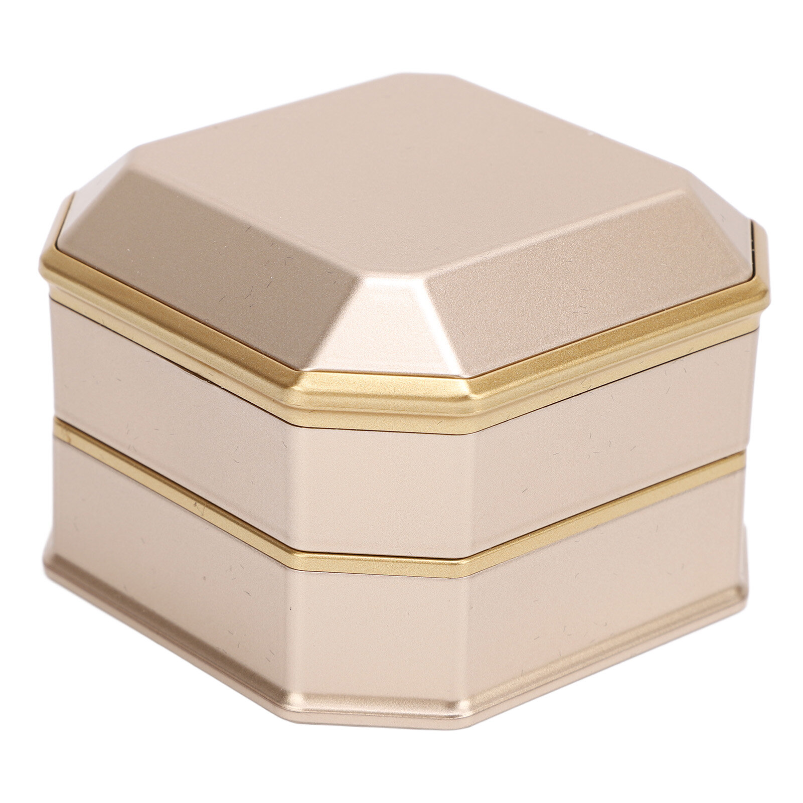 Champagne Ring Box Display Gift Jewelry Case with LED Light for Proposal Wedding Anniversary Christmas Mother's Day