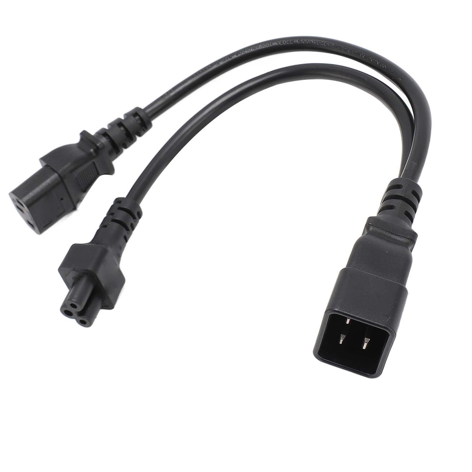 IEC320 C20 to C5 C13 Cable Male Female 1 in 2 Out Y Splitter Power Cord for Laptop Adapter 12.6in