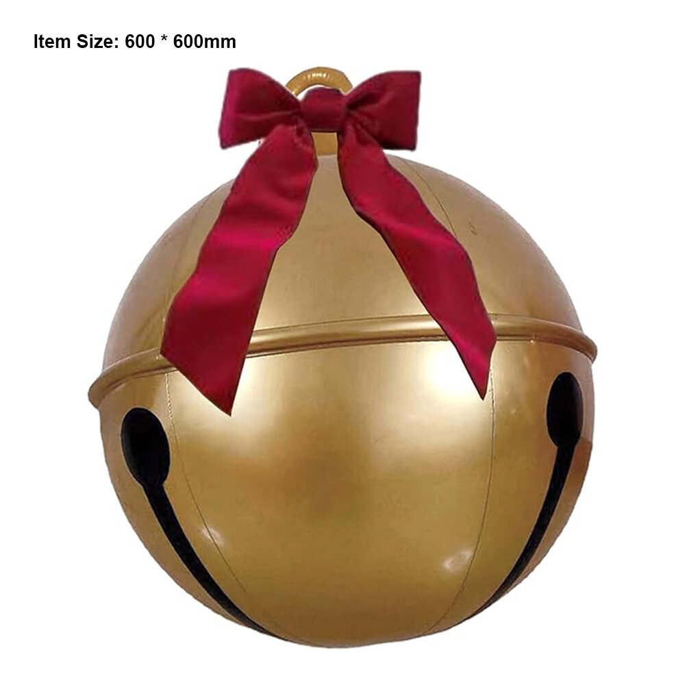 23.6 Inches Inflatable Christmas Ball PVC Golden Red Decorations 450mm 600mm for Outdoors Garden Yard Lawn