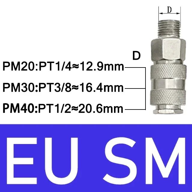 Соединители стандарта ЕС, пневматические европейские воздушные фитинги для компрессора BSPT, 20, SM