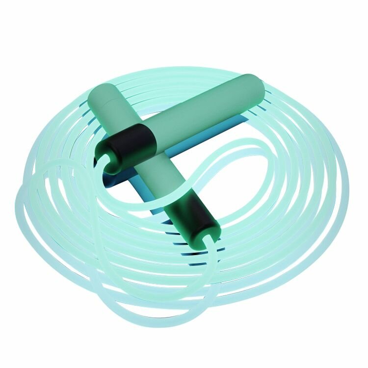 Скакалка с LED-подсветкой, 2 м, синяя, для детей и взрослых