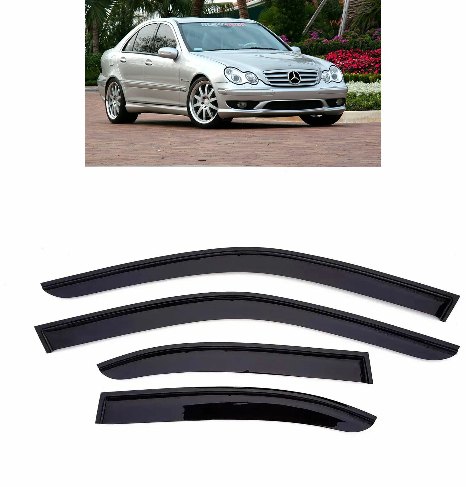 Дефлекторы боковых окон MERCEDES-BENZ Мерседес-Бенц C- klasse седан (W203) (2000-2007)