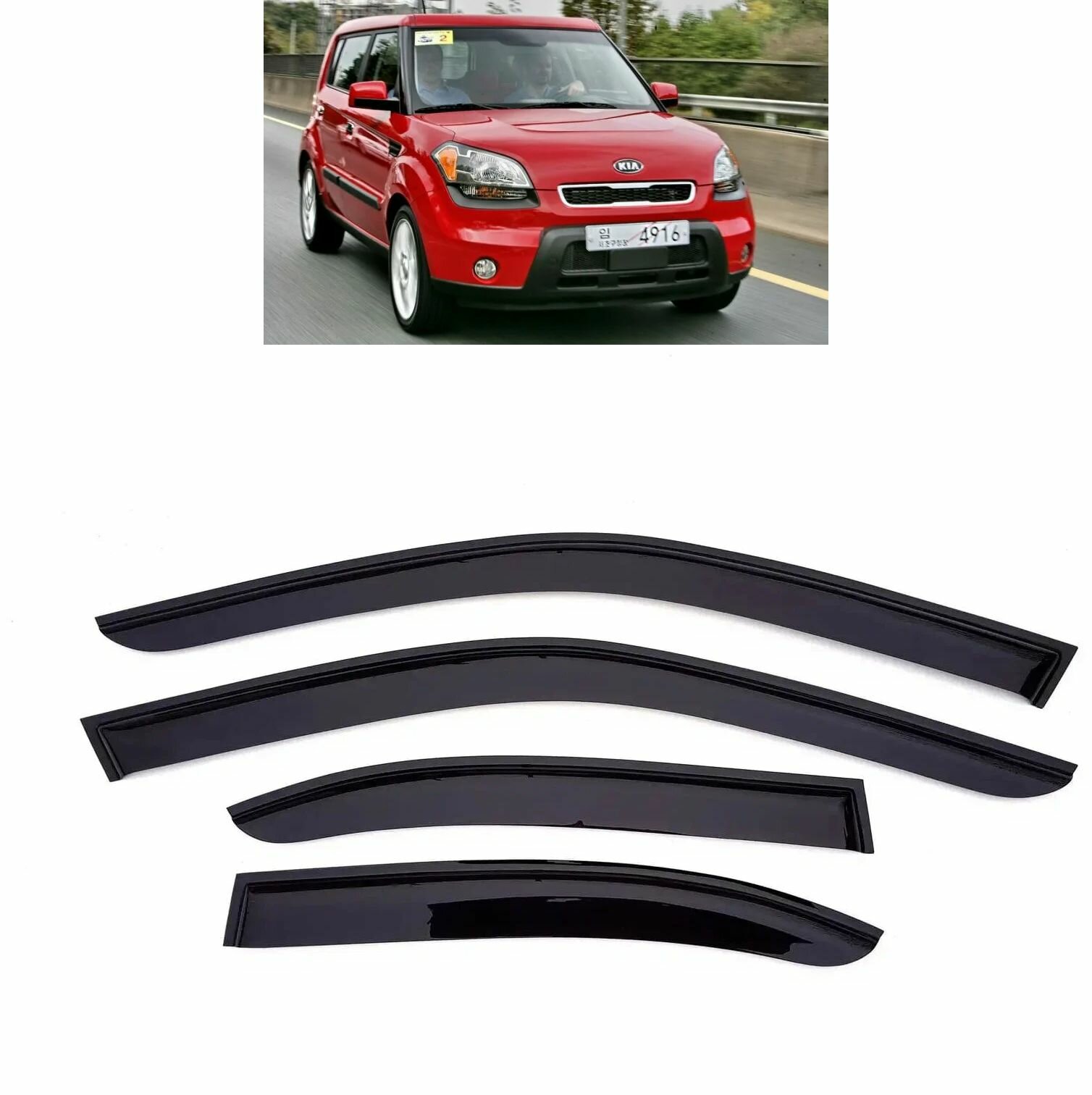 Дефлекторы боковых окон KIA Soul Киа Соул (2009-2014)