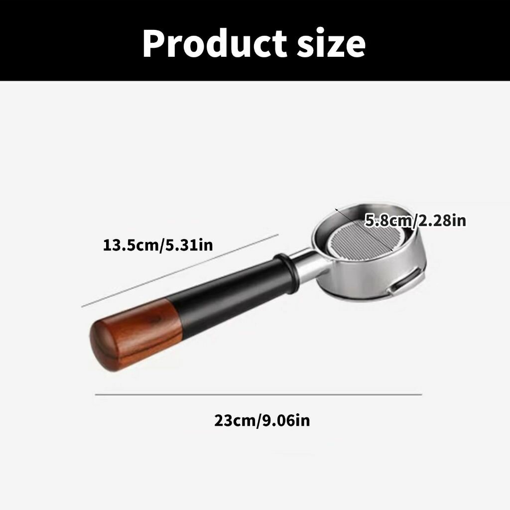 (1 шт.) Ручка для кофемашины из нержавеющей стали с бинауральной ручкой для извлечения без дна 58 мм-синий