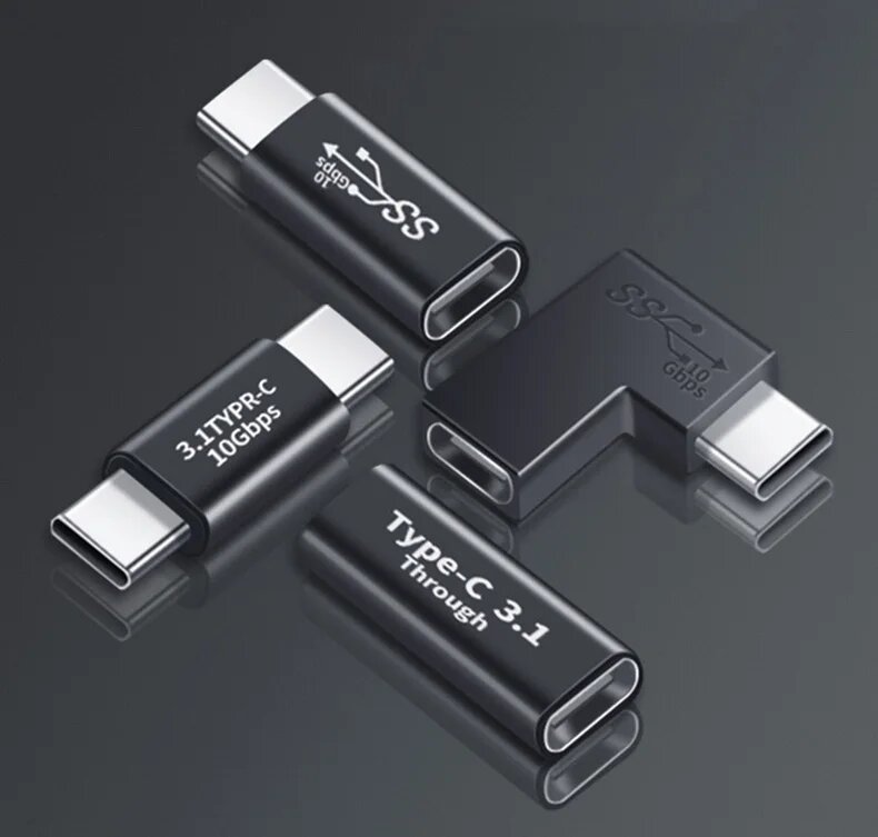 USB 3.1 Type-C угловой переходник F to M 90 degree