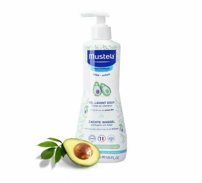 Гель для купания Mustela, гипоаллергенный, органический, 93 % природных ингредиентов, 500 мл