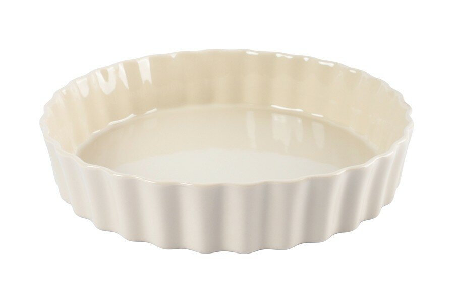 Форма для запекания, 25 см, керамика, круглая, бежевая, Ребристый край, Bagel (Anna Lafarg)