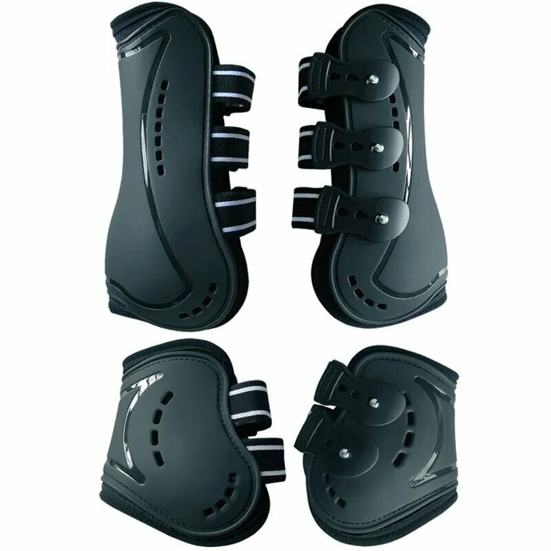 Ногавки для лошади дышащие, Черный, 4 шт. Полиуретановый материал