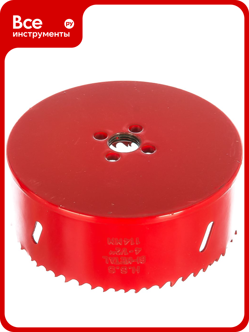 Коронка BIMETAL 114 мм MATRIX 72495, для сверления отверстий черных цветных металлах пластике, пластиковый, черный