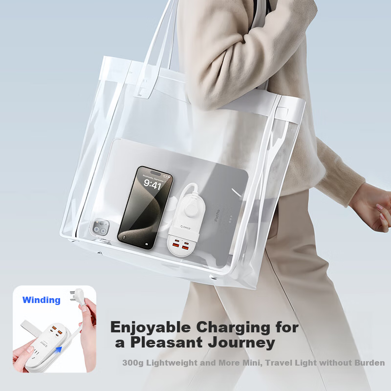 ORICO Desktop Charging Station 45W GaN PD Fast Charging Power Strip/Extension Cord/Socket/Plug Strip/Plug Board/Extension Board/Multi-functional Wiring Board for Apple Huawei Laptop