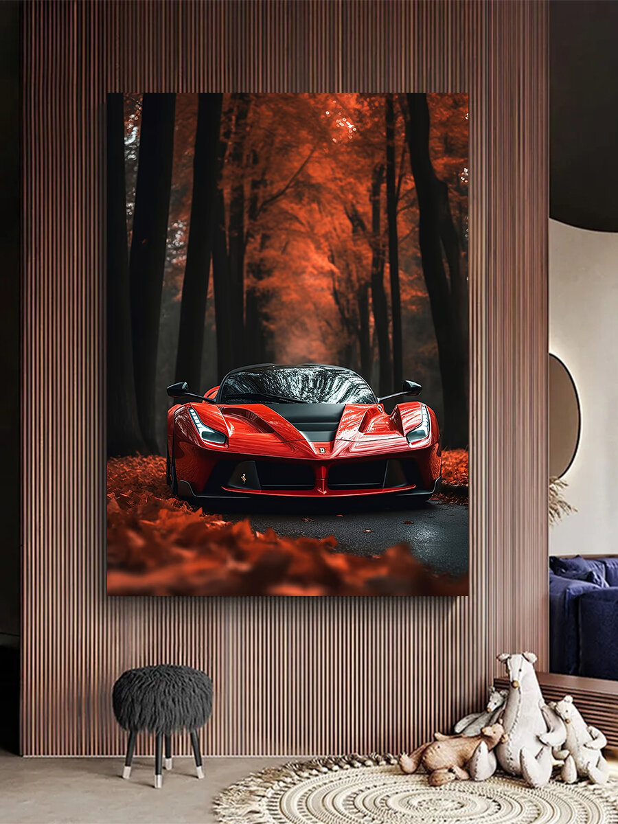 Картина интерьерная на стену - "Автомобили, Феррари / Ferrari" , 60х80 см.