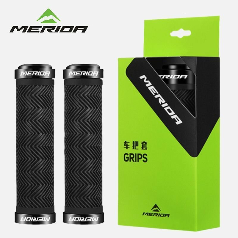 MERIDA Грипсы для велосипеда, велосипедные ручки, 2 штуки, Черный, TPR Резина
