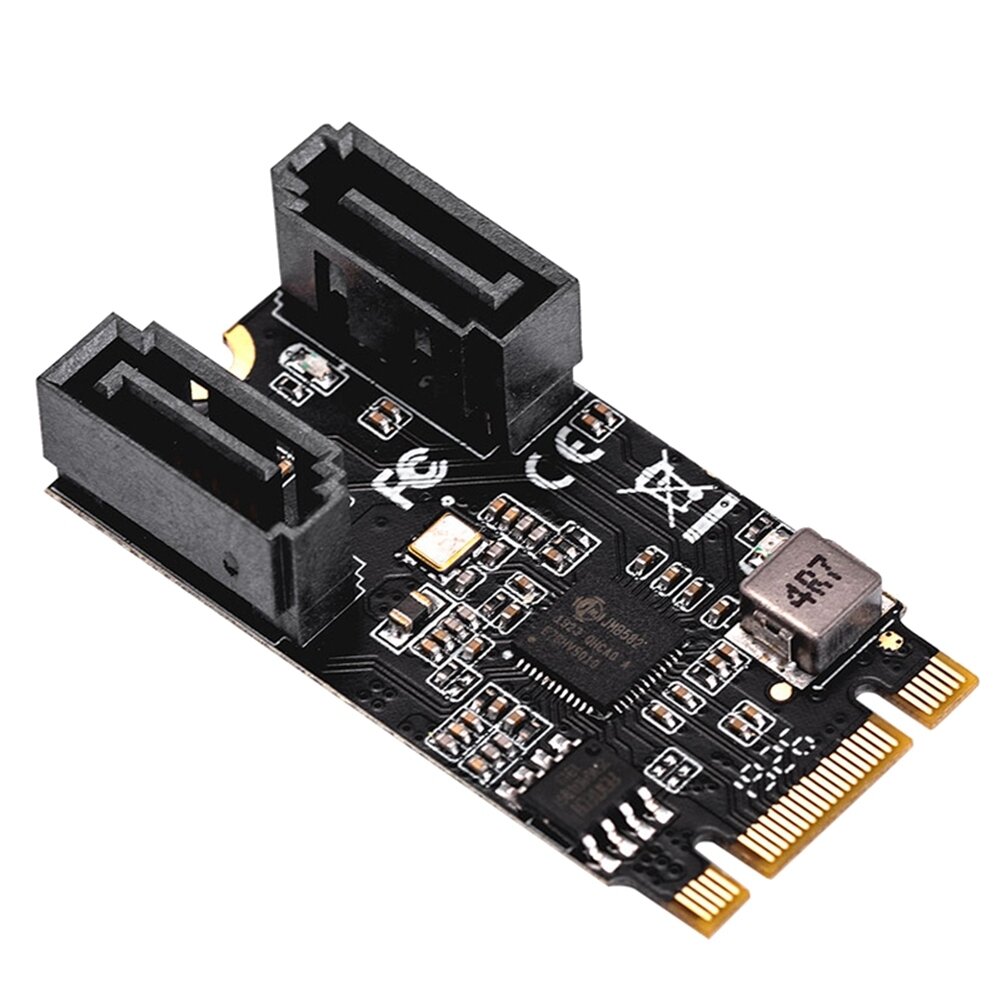 Карта адаптера контроллера M2 PCIE NVMe MyPads с 2 портами SATA III 6 Гбит/с M.2 22X42