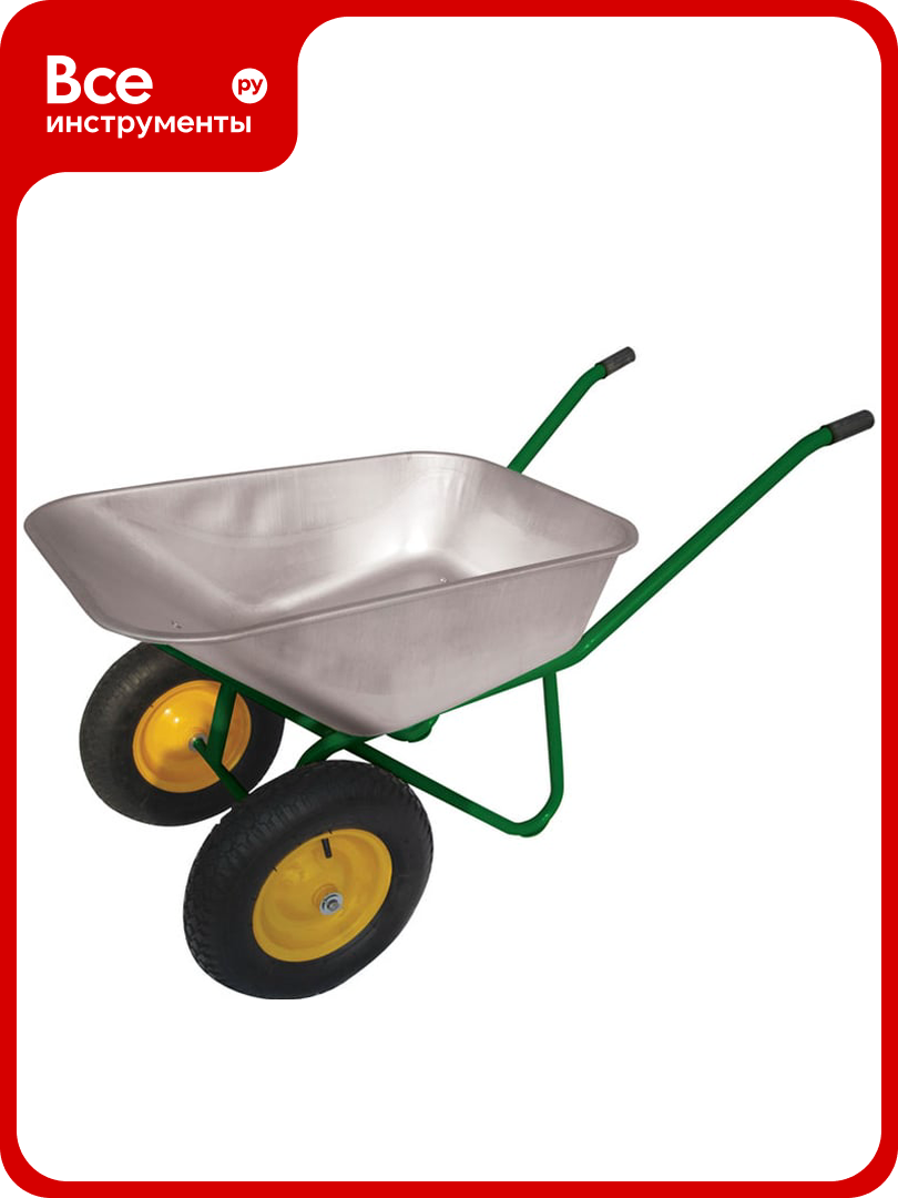Строительная тачка с оцинкованным кузовом Park WB 100 л, грузоподъемность 300 кг 5302 186241, надежное