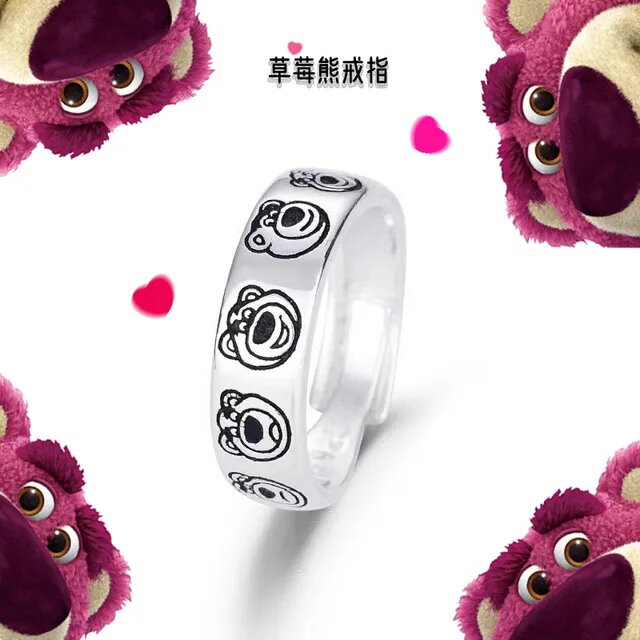 Серебряное регулируемое кольцо Hello Kitty и Pochacco MINISO