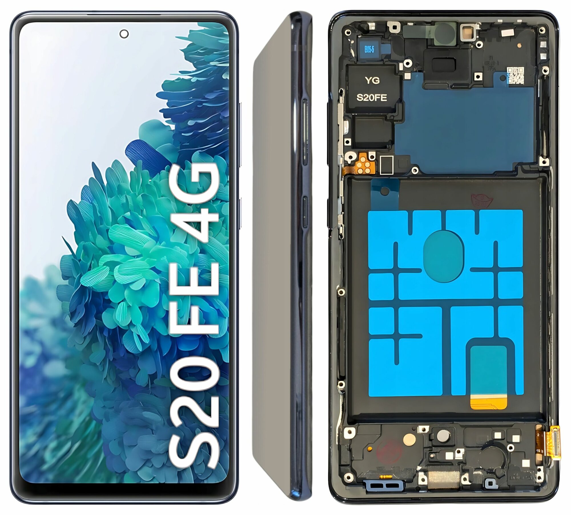 Дисплей для Samsung G780F/G781B (S20 FE/S20 FE 5G) модуль в рамке Синий - (In-Cell)