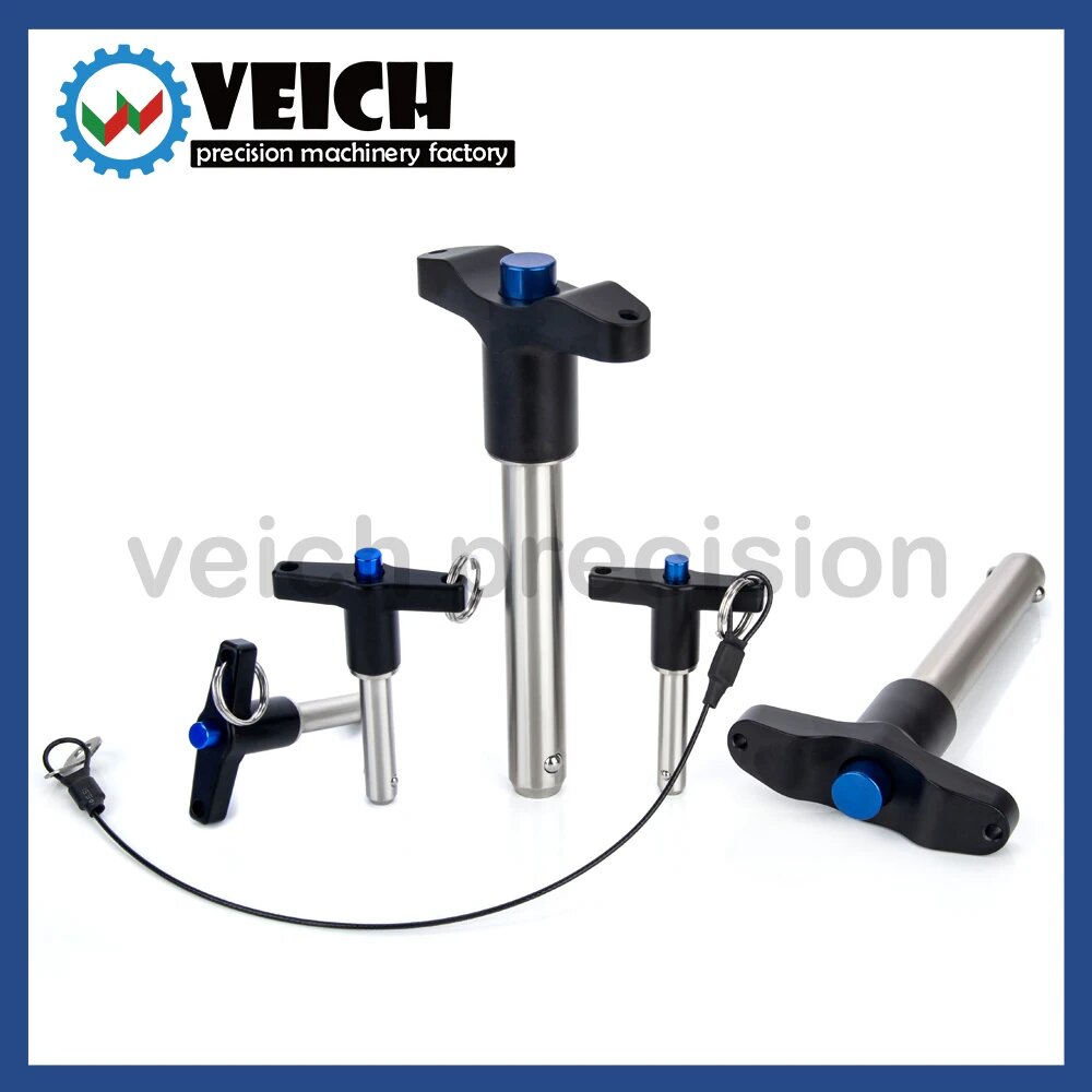 Заводская алюминиевая Т-образная ручка VCN117, стопорные фиксирующие штифты, кнопка быстрой установки, Шариковая головка, фиксирующие штифты с веревкой Dia5 ~ 25 мм