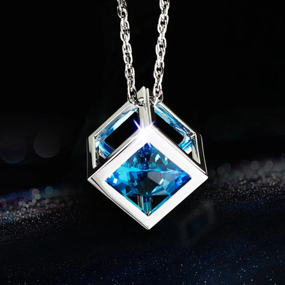 DSYCAR 1 шт. автомобильный кулон кристаллы куб автомобильные подвески зеркало заднего вида украшения автомобильные украшения подвесная внутренняя подвеска Blue