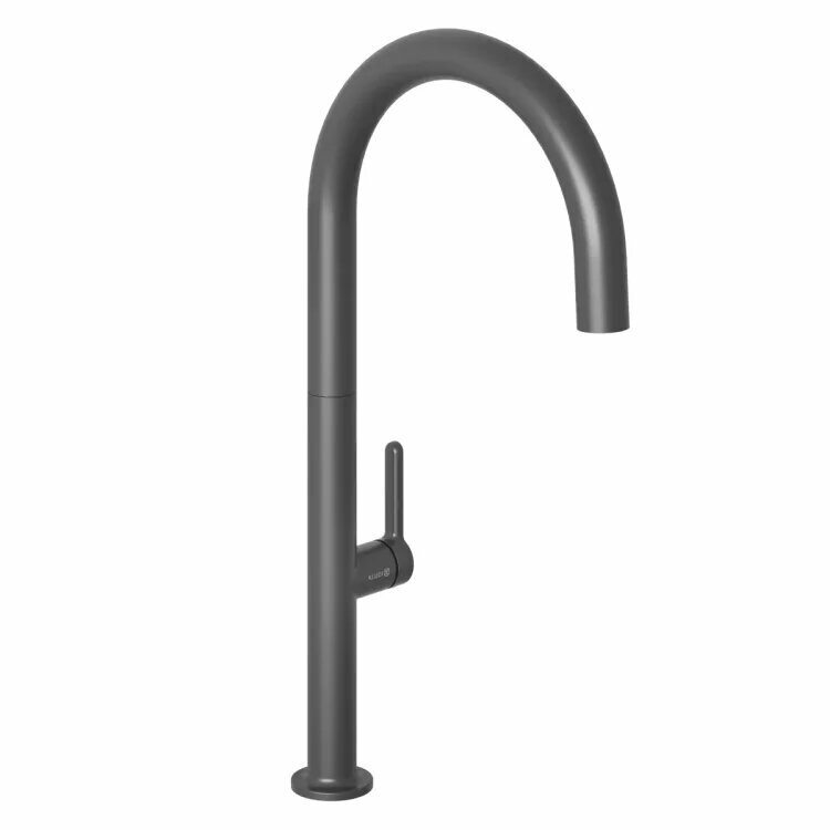 Смеситель для кухни Kludi Aurea 558036675 с поворотным изливом, черный, матовый, однорычажный, с керамическим картриджем