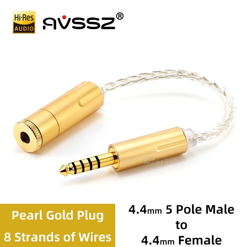 Аудиокабель AVSSZ для наушников с ручной сваркой 4.4 5Pole M to 4.4 F