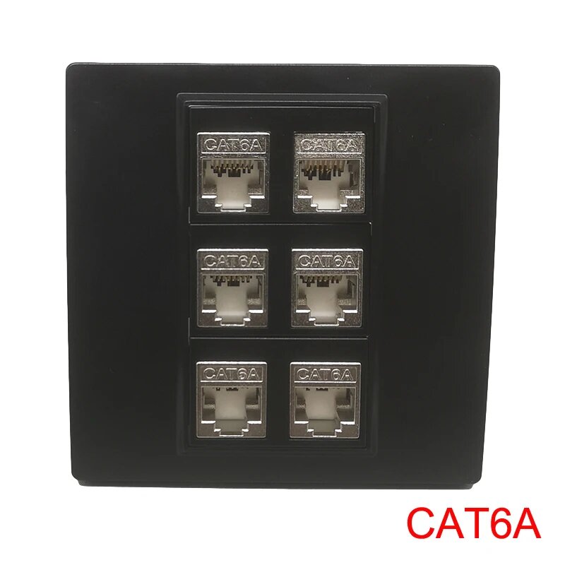 UKITSON 6-портовая CAT7 сетевая панель черная 600МГц CAT6A