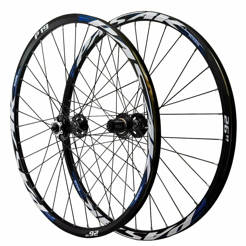 Комплект колесных дисков MTB Black Hub Blue Stick-26 inch-QR 9X100 10X135 Clincher с дисковым тормозом 32h QR 5mm Кассетный маховик