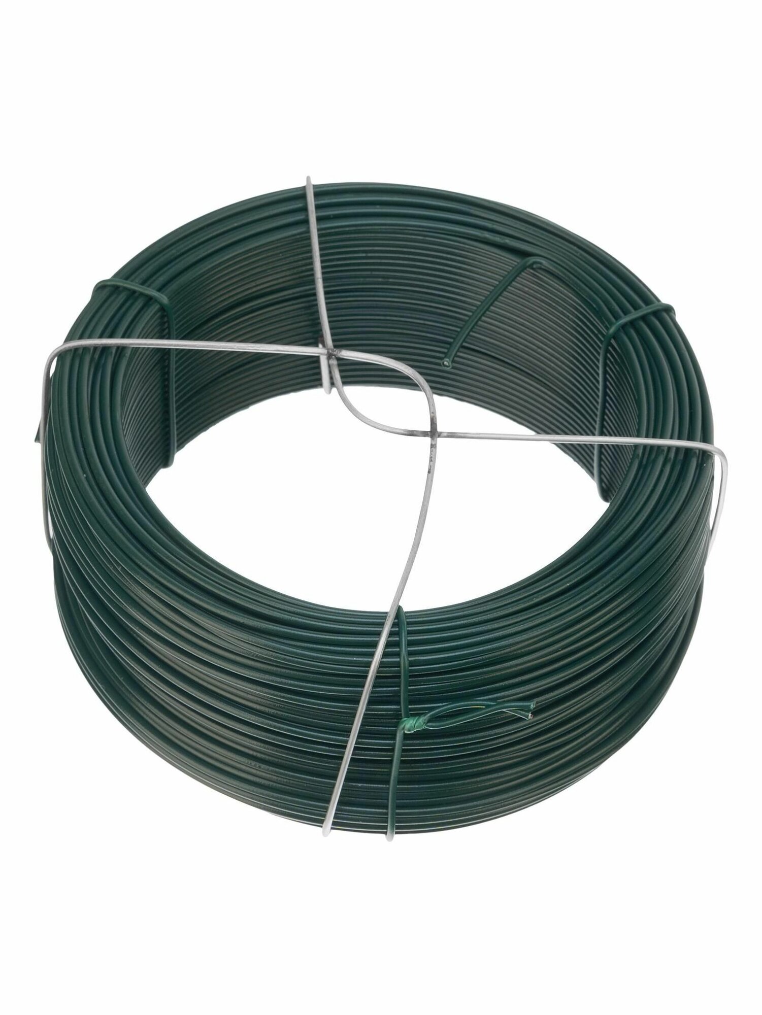 Проволока с ПВХ покрытием, зеленая 1.5 мм, длина 50 м Сибртех 47772