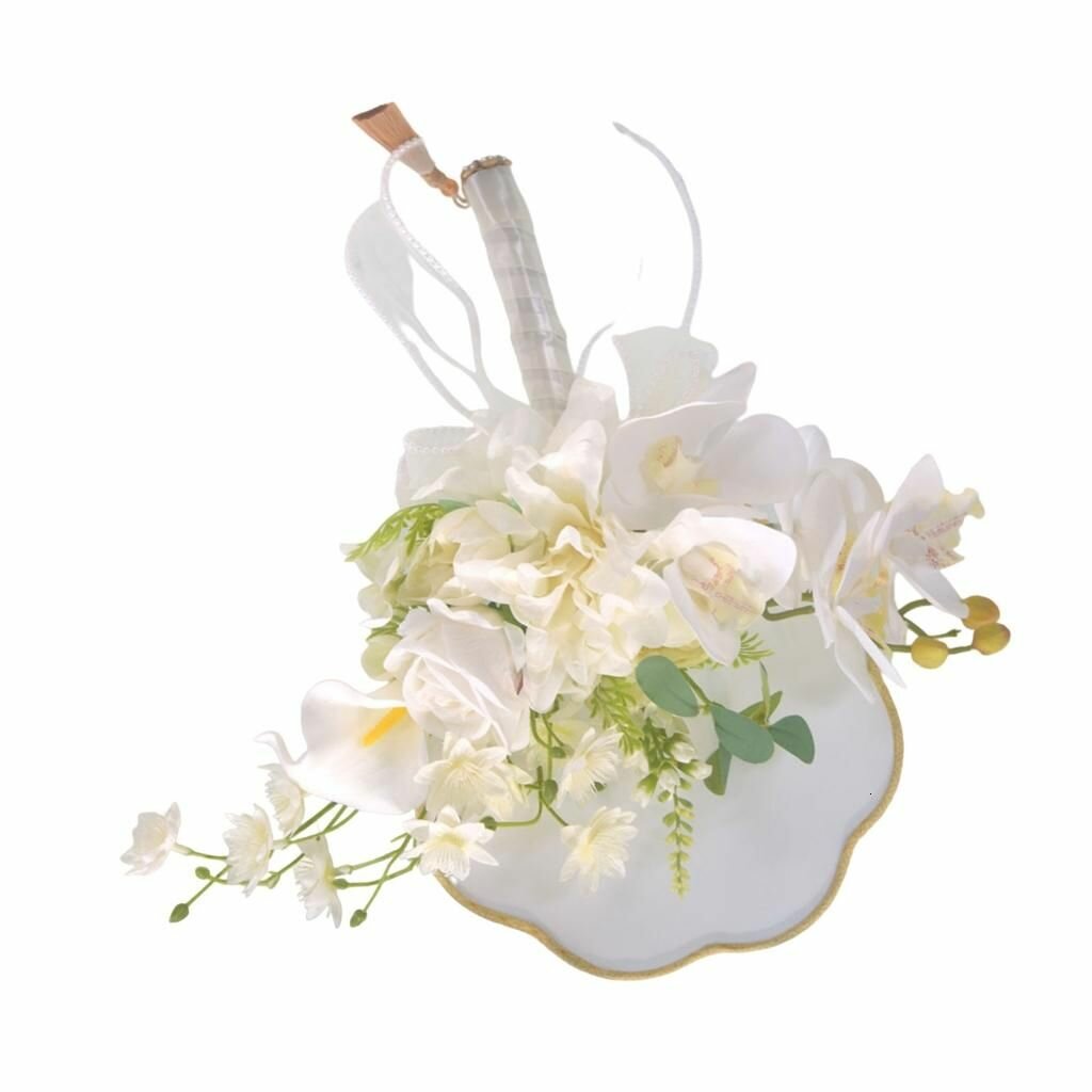 Новый групповой букет вееров в китайском стиле-белый