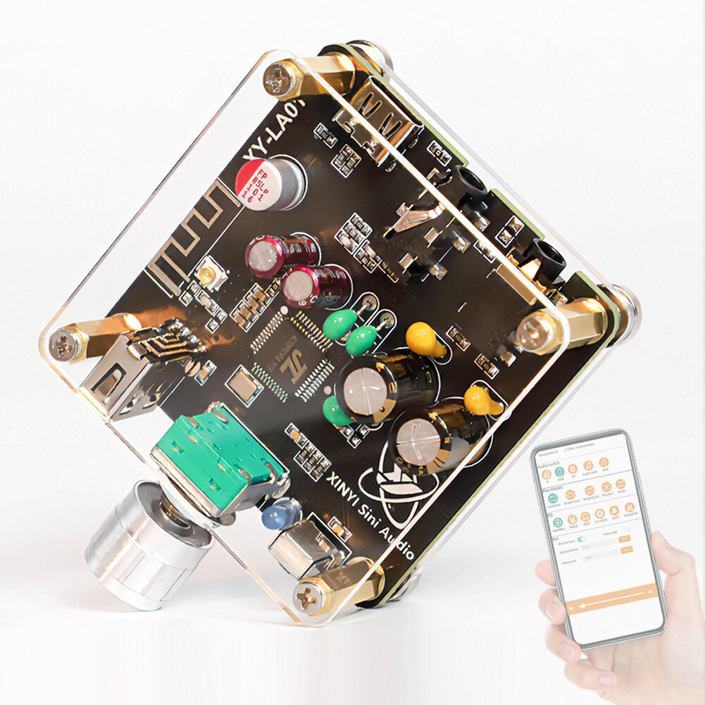 1411kbps Lossless BT USB Decoding Board Player Audio Receiver Audio Amplifier Board Magnetic Suction Decoding Board с пультом управления/без пульта управления, Аудио-вход: BT+AUX+U Disk, Напряжение входа: 5V/1-3A, Декодирование BT: AAC SBC, Декодирование