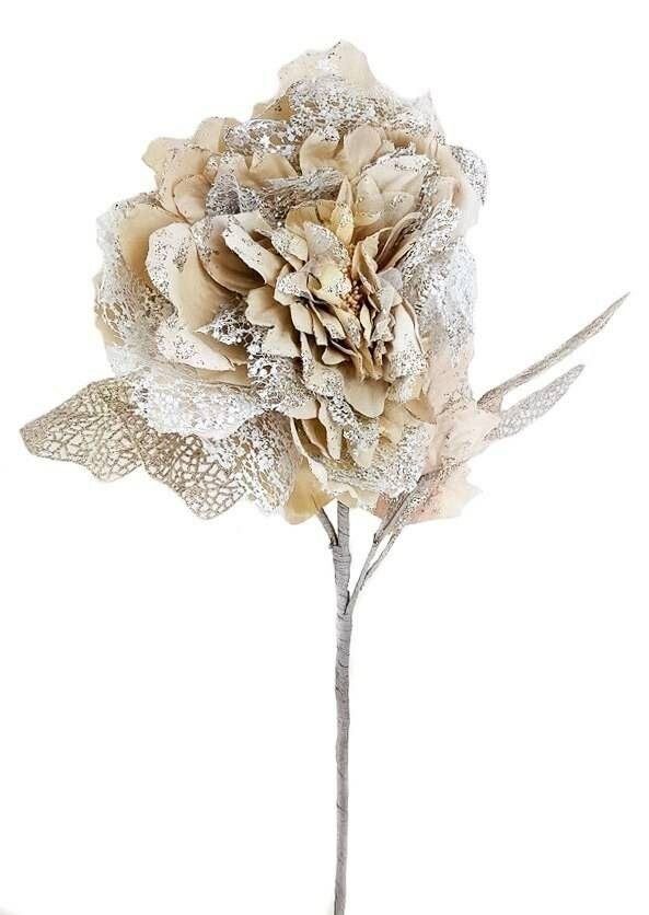 Искусственный цветок Country Artists "Пион", высота 66см, золотистый, текстиль, пластик