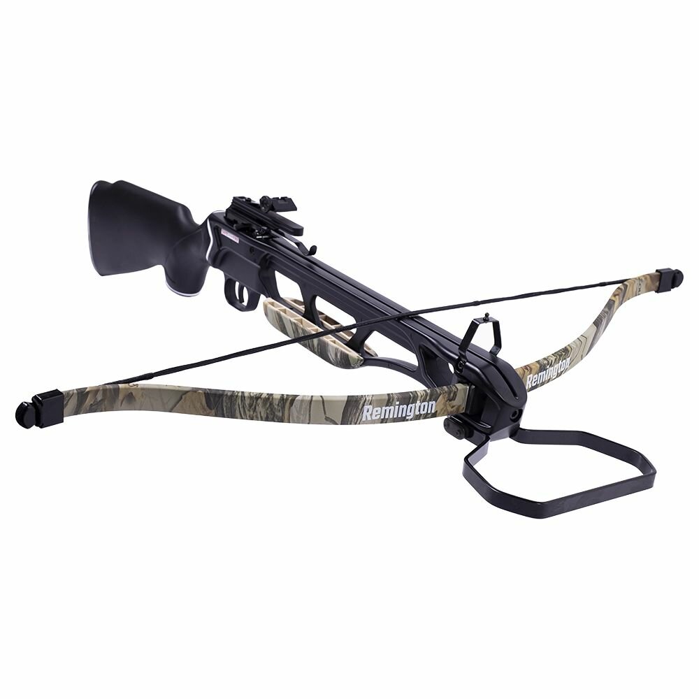 Арбалет Remington Jaeger, рекурс, god camo, плечи, тетива, стремя, крепеж, стрелы 2 шт