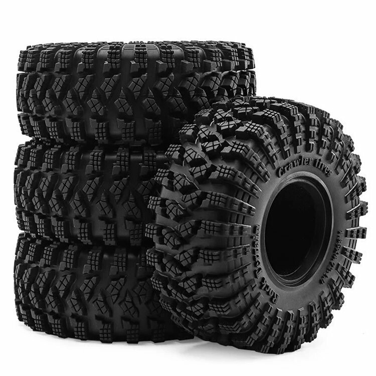 4pcs 120mm 1.9" Rubber Tire Wheel Tyre for 1/10 RC Crawler Car Axial SCX10 II III Capra Traxxas TRX4 RC4WD D90 Redcat MST