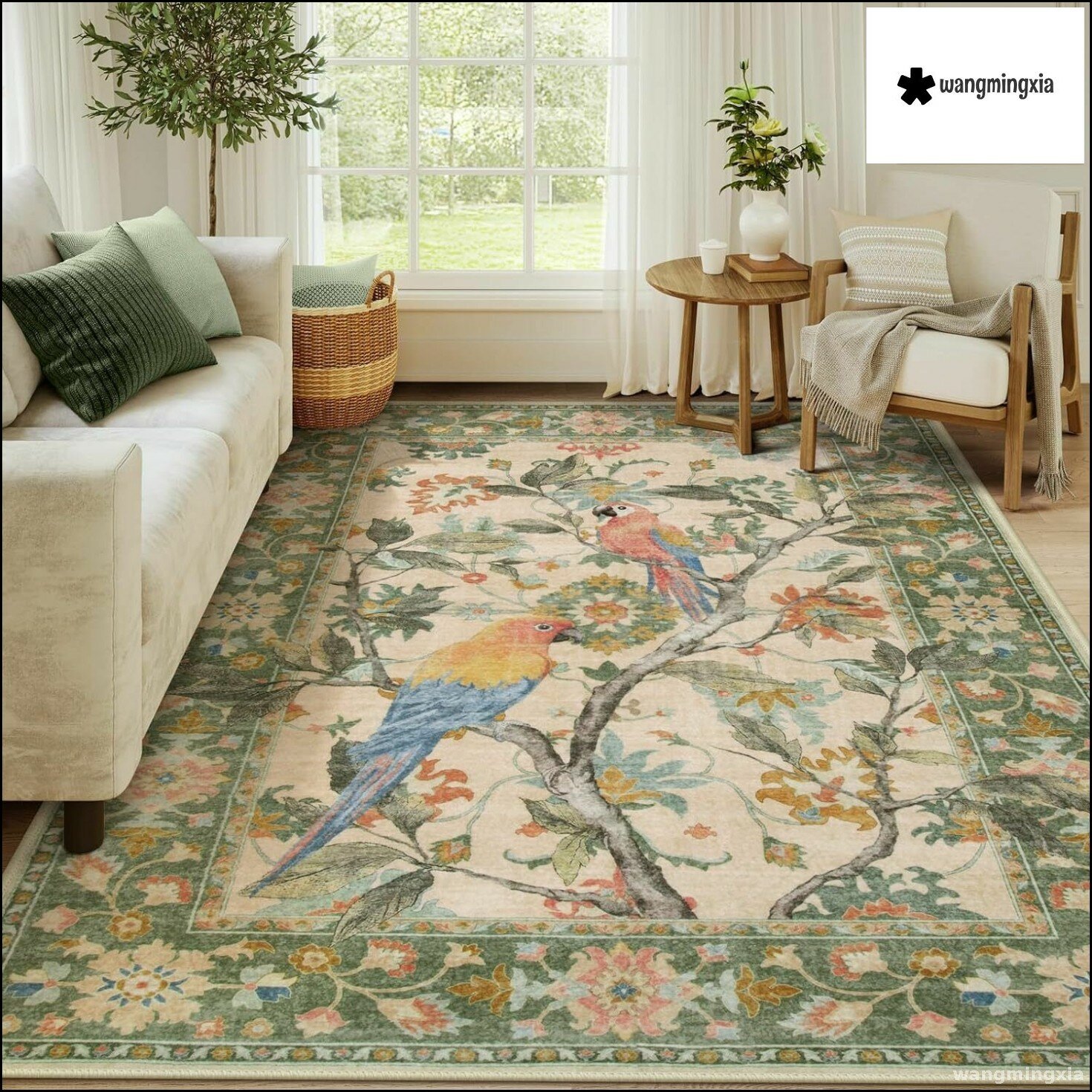 Главная гостиная, коридор, американский ретро ковер с растениями и цветами, 140×200 см